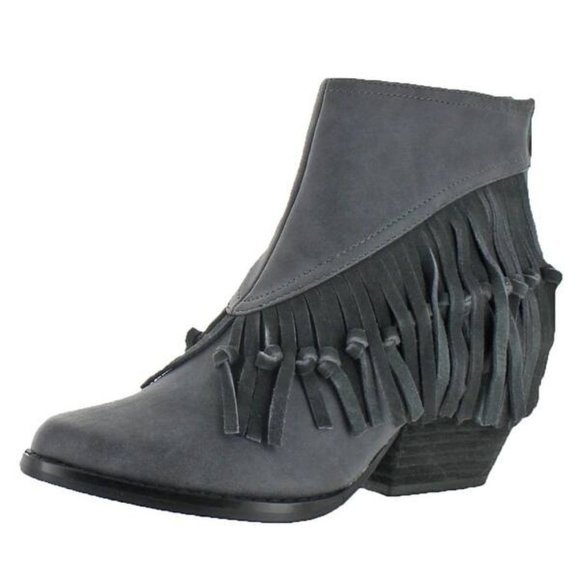 Sbicca | Shoes | Sbicca Byanca Fringe Bootie In Charcoal | Poshmark